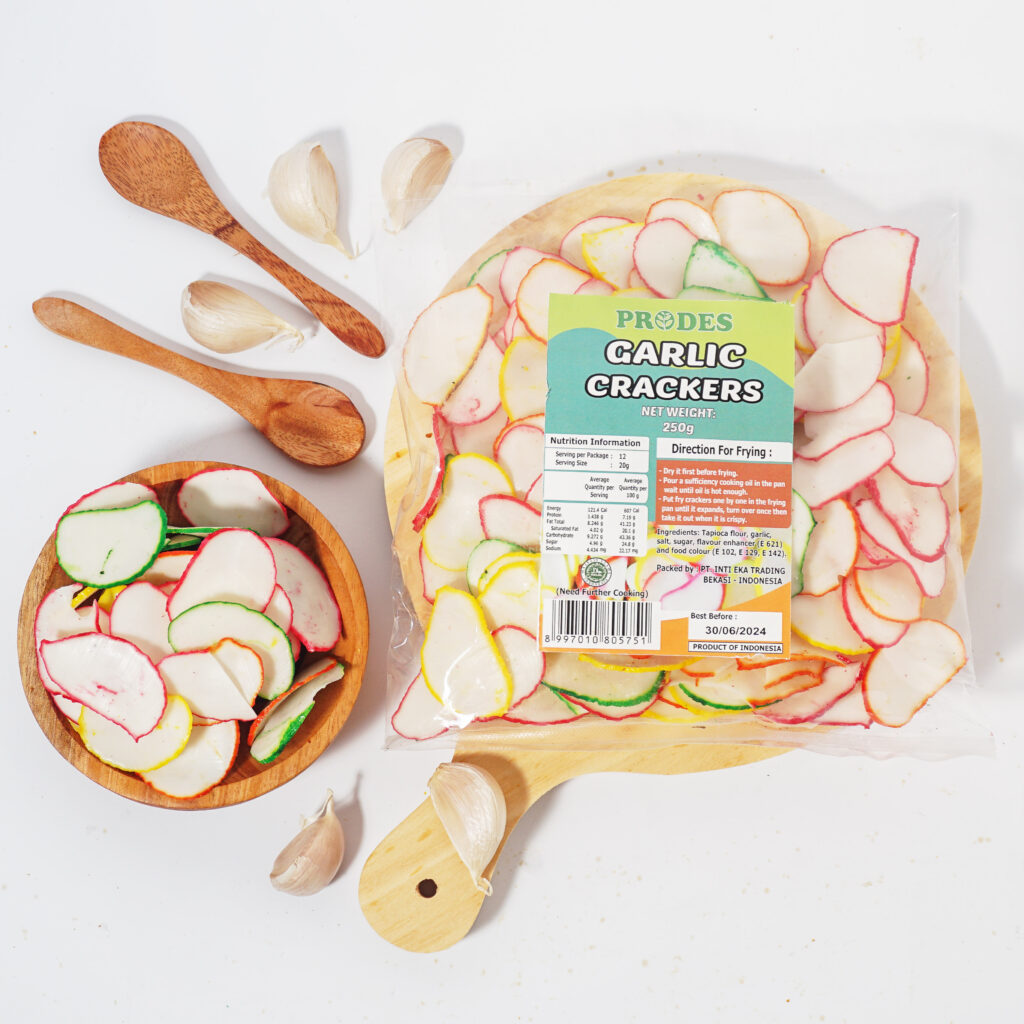 ‘9 Prodes Garlic Crackers 250g – PT INTI EKA TRADING